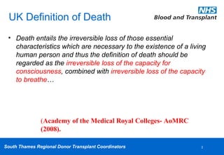 Brain Stem Death Testing and Organ Donation | PPT