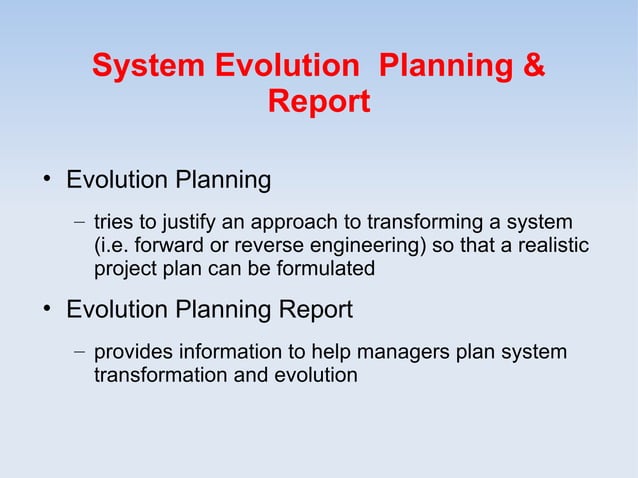 Bse 3105 lecture 3-software evolution planning | PPT