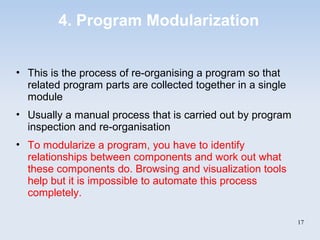 Bse 3105 lecture 4-software re-engineering | PPT | Programming Languages | Computing