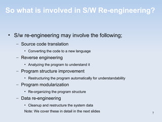 Bse 3105 lecture 4-software re-engineering | PPT