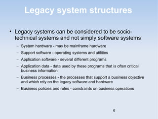 Bse 3105 lecture 5-evolution of legacy systems | PPT | Databases | Computer Software and ...