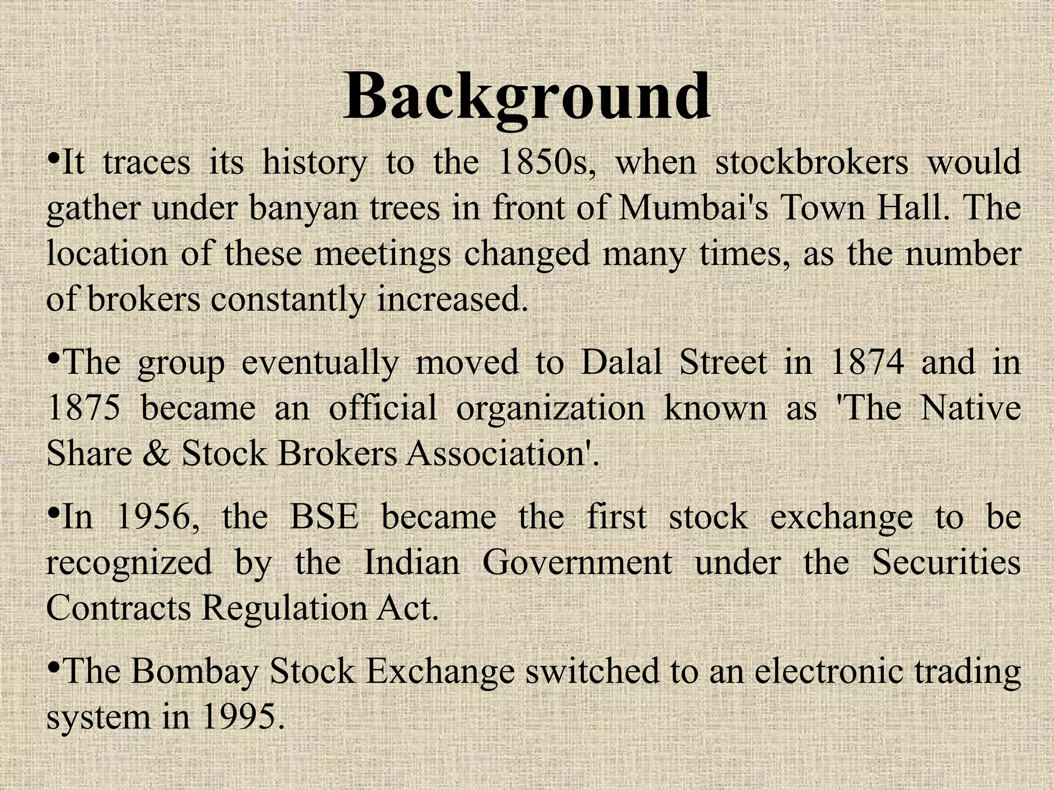 Bombay Stock Exchange | PPTX