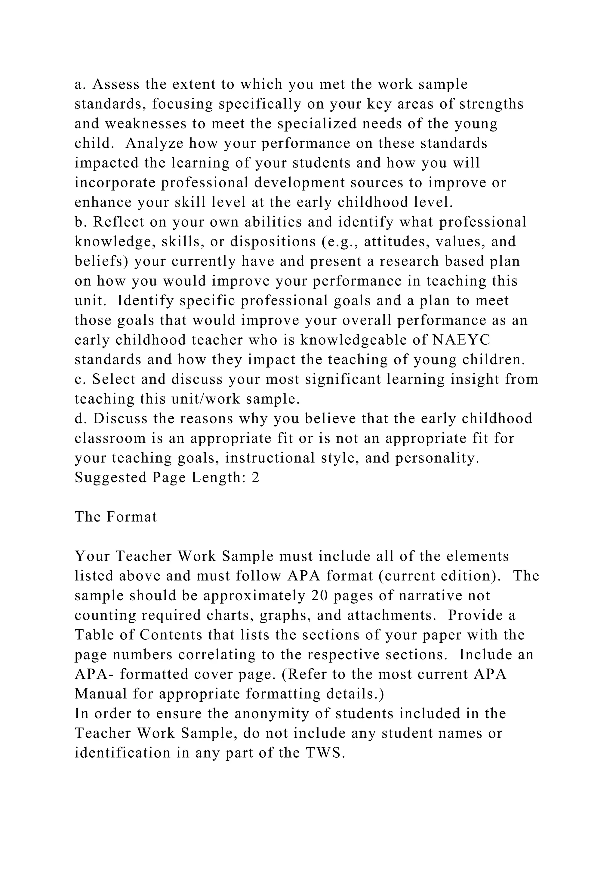 BSEDEarly Childhood Teacher Work SamplePerformance Prompt.docx