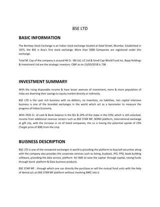 Bse ltd | PDF