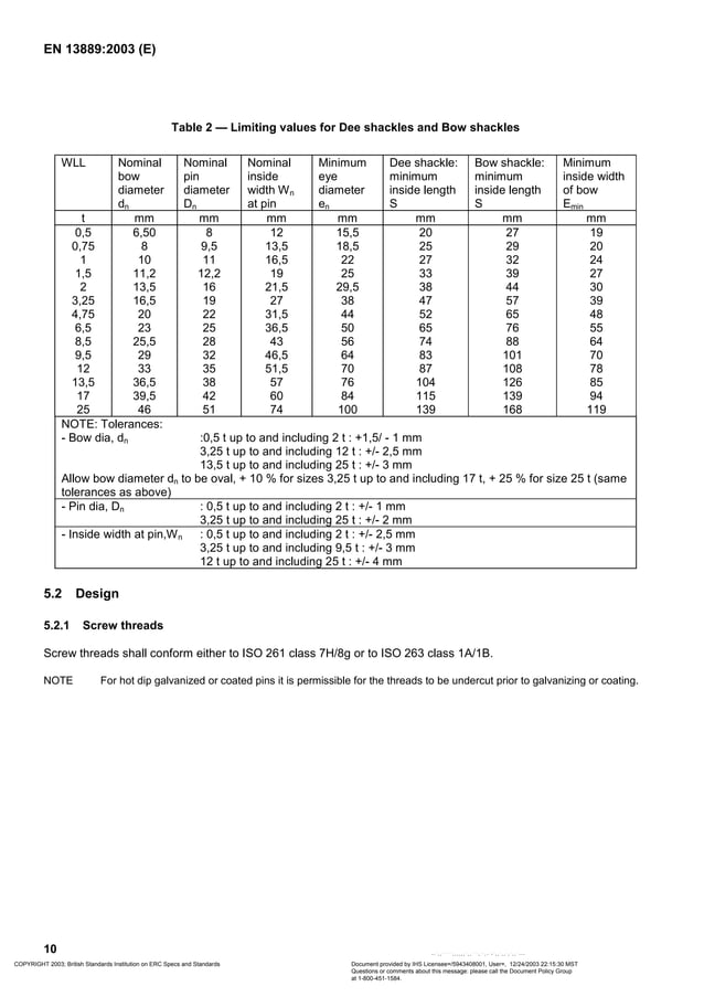 Bs en 13889 2003(forged steel shackles for general use - gra | PDF