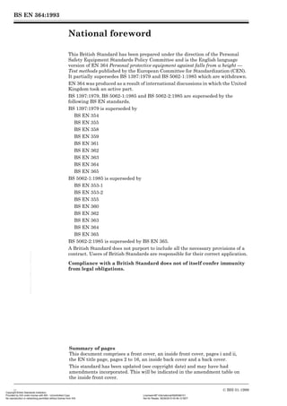 Bs en 364_1993-personal protective equipment against falls from a ...