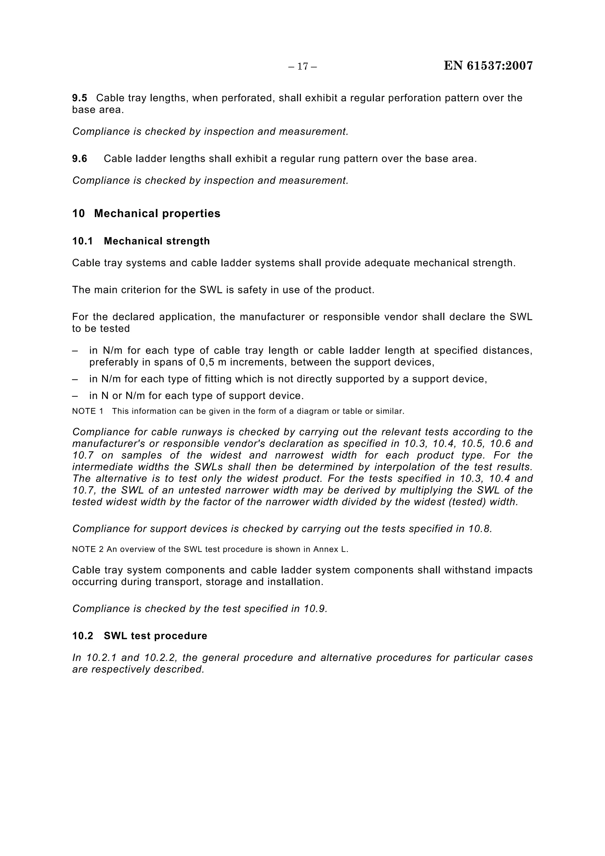 BS EN 61537 2007 Cable management_ Cable tray systems and cable ladder ...