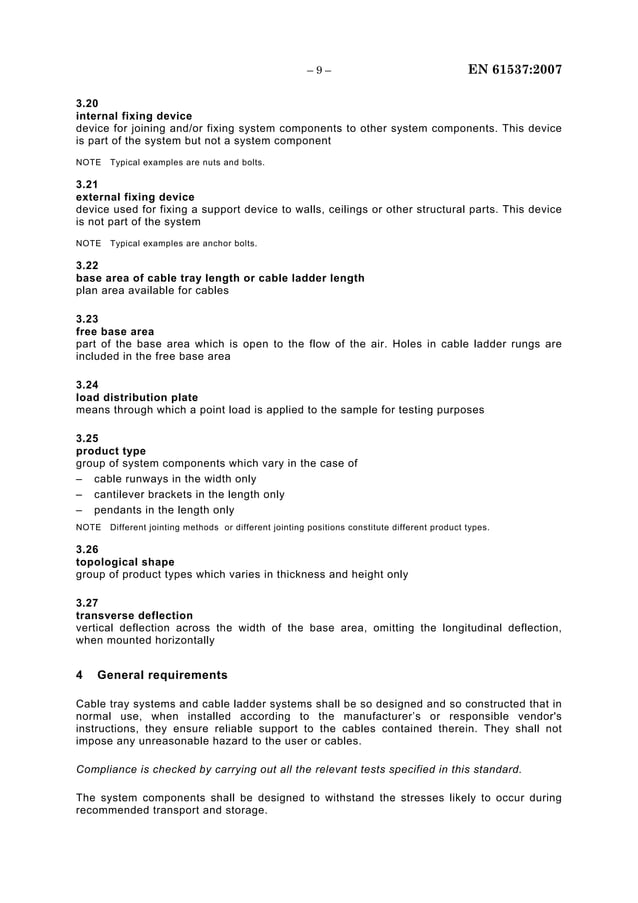 BS EN 61537 2007 Cable management_ Cable tray systems and cable ladder ...