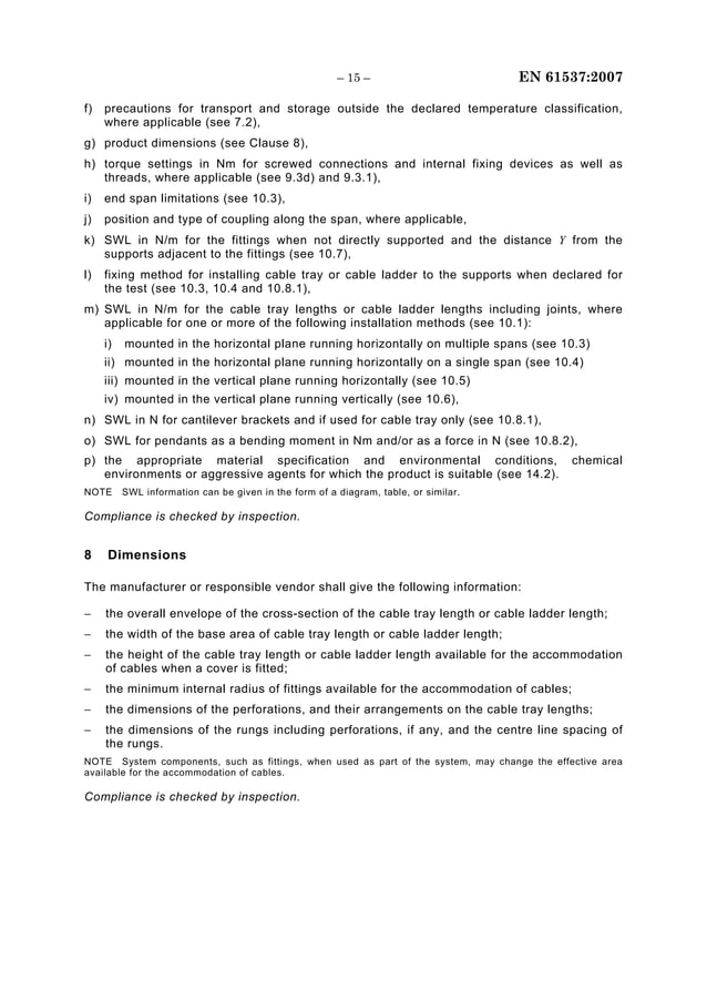 BS EN 61537 2007 Cable management_ Cable tray systems and cable ladder ...