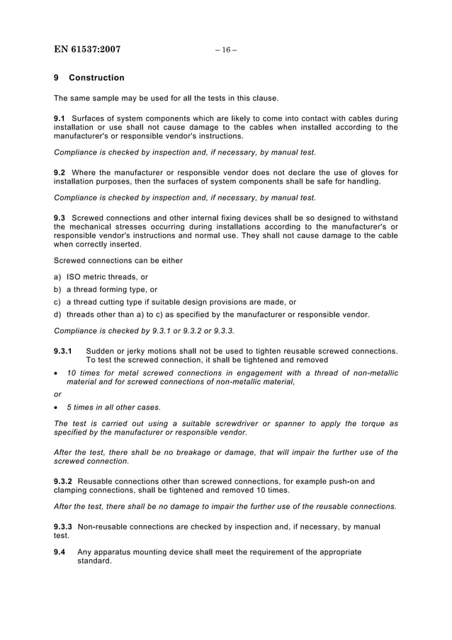 BS EN 61537 2007 Cable management_ Cable tray systems and cable ladder ...