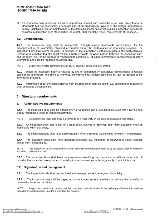 BS EN ISO-IEC - BS EN ISO-IEC-17020-2012-Conformity Assessment Requirements For The Operation Of ...