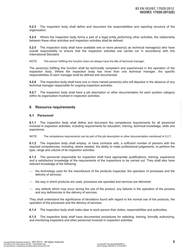 BS EN ISO-IEC - BS EN ISO-IEC-17020-2012-Conformity Assessment Requirements For The Operation Of ...
