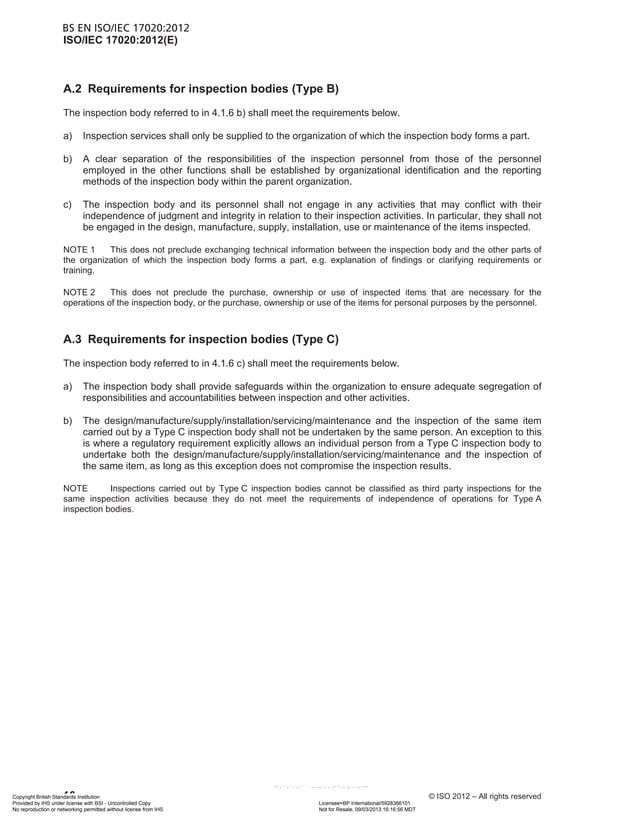 BS EN ISO-IEC - BS EN ISO-IEC-17020-2012-Conformity Assessment Requirements For The Operation Of ...