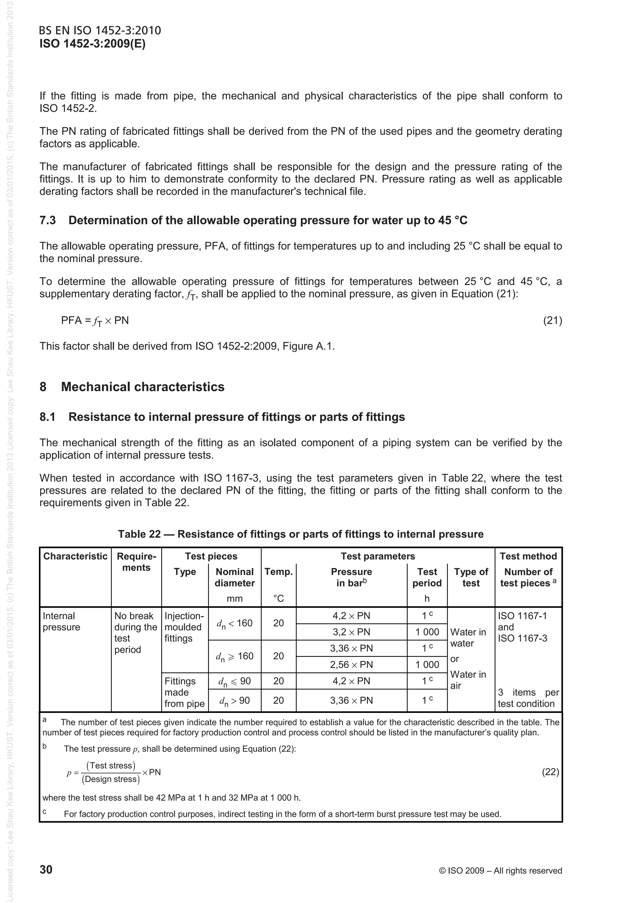 [Bs en iso 1452 3 2010] -- plastics piping systems for water supply and ...