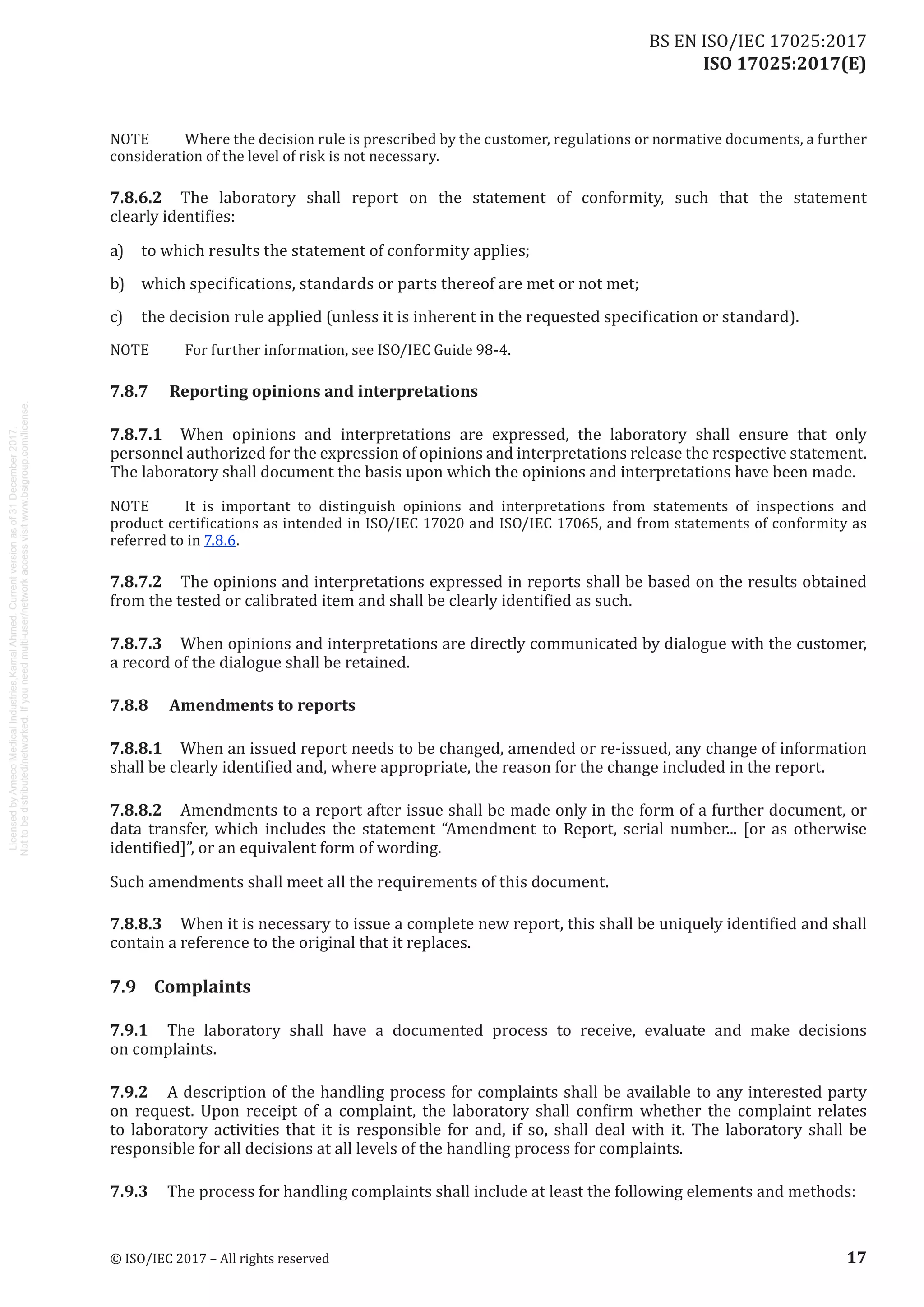 Bs en iso iec 17025 2017 | PDF
