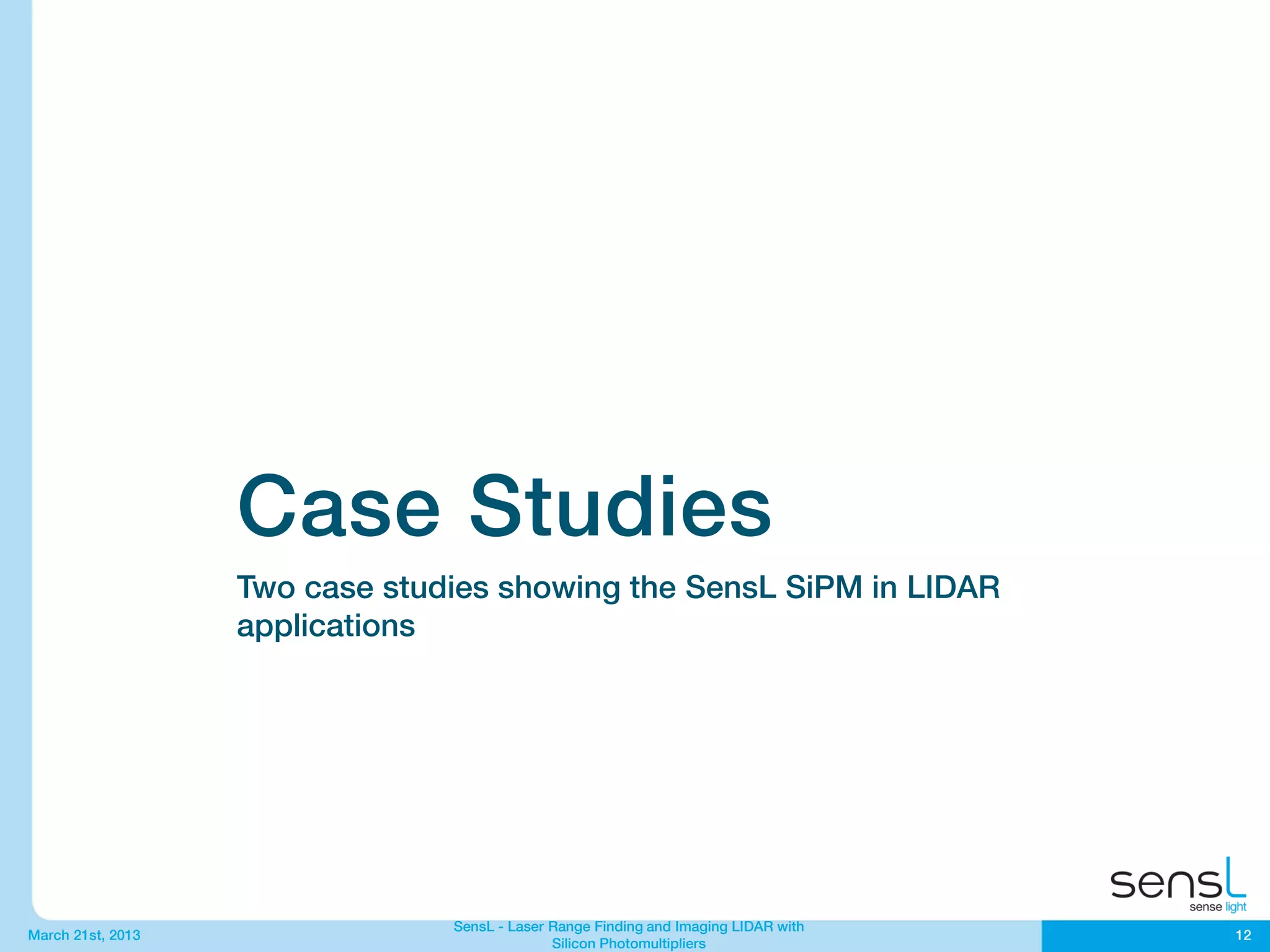Automotive LIDAR with SensL SiPM Sensors | PPT