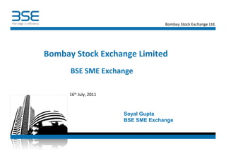 Bse sme exchange business ppt | PPT