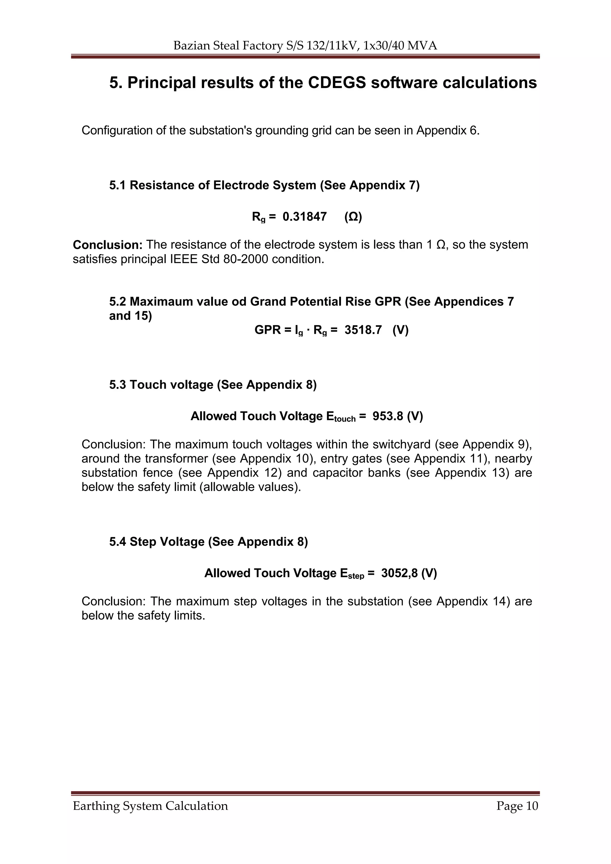 Bsf earthing system calculation-1 | PDF