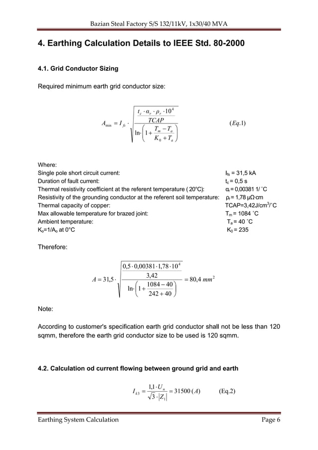 Bsf earthing system calculation-1 | PDF | Geology | Science
