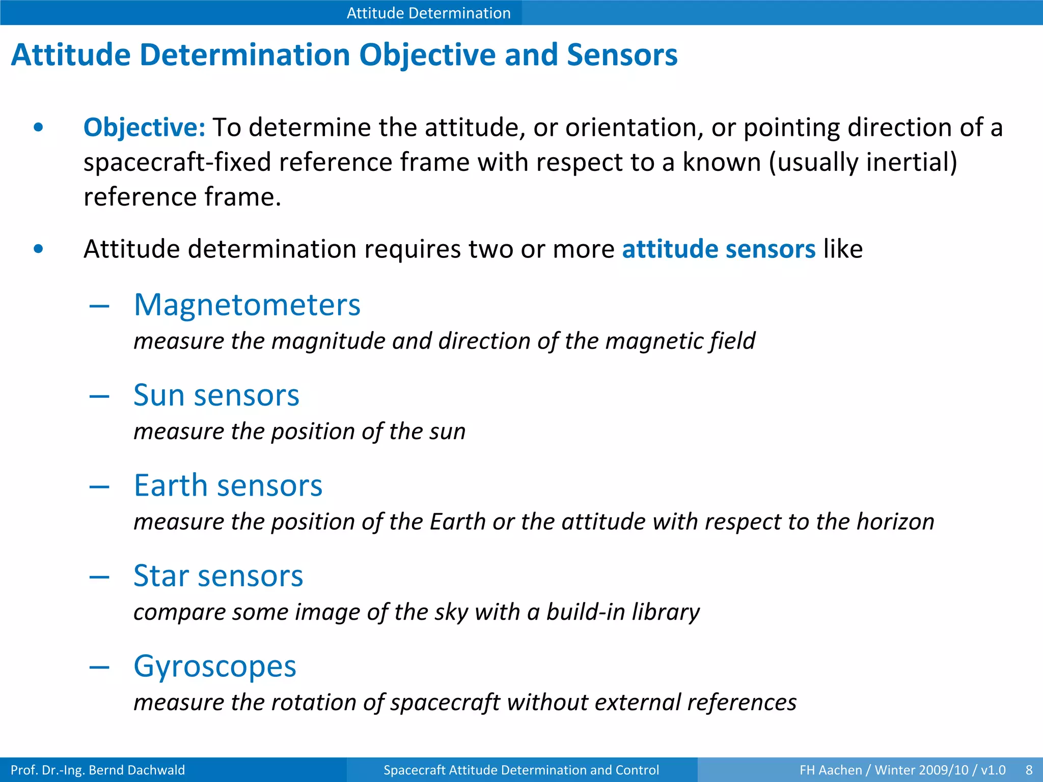 Bsf08 Spacecraft Attitude Determination And Control V1 0 | PDF