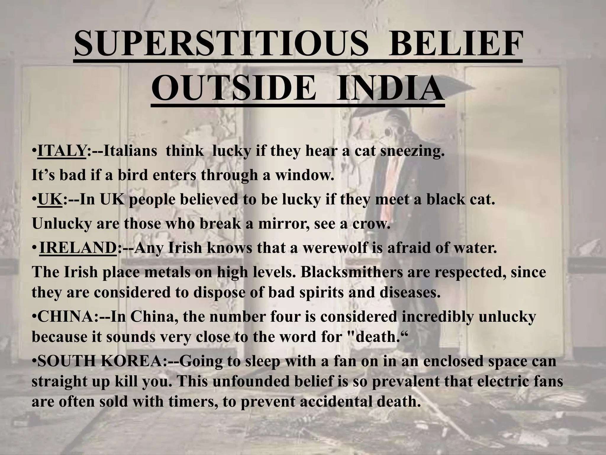 SUPERSTITIOUS BELIEFS | PPTX