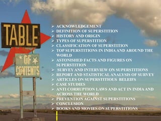 SUPERSTITIOUS BELIEFS | PPTX