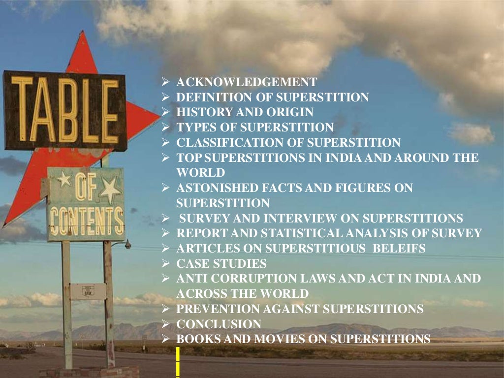 SUPERSTITIOUS BELIEFS