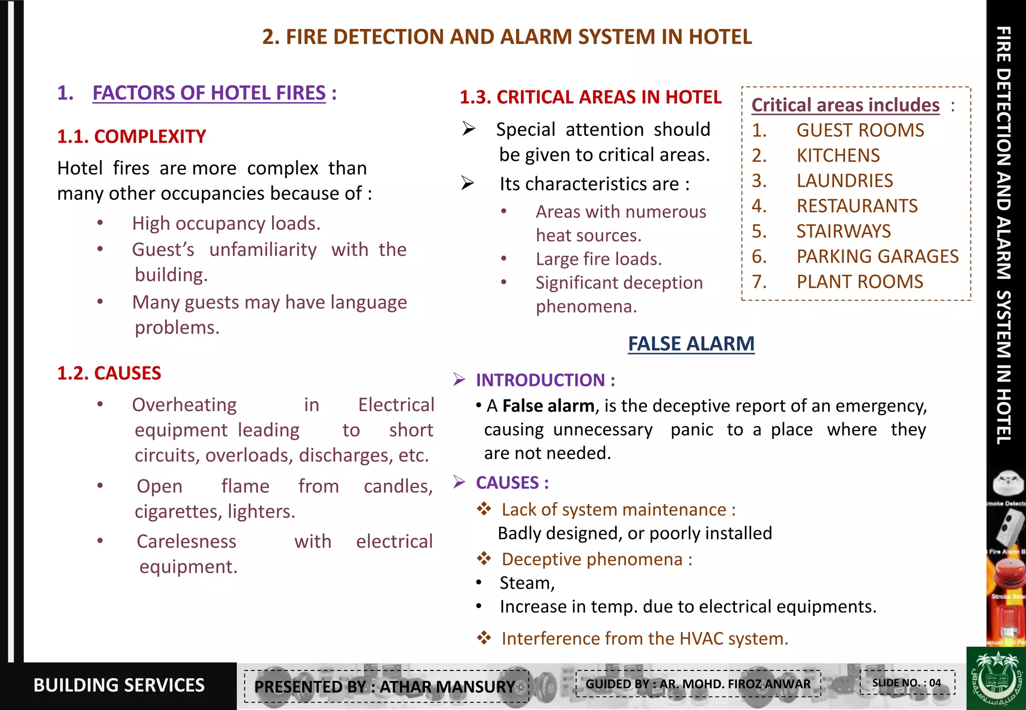 FIRE DETECTION AND ALARM SYSTEM IN HOTEL | PPT