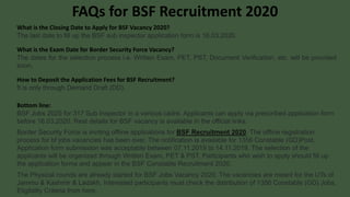Bsf recruitment 2020 online apply | PPT