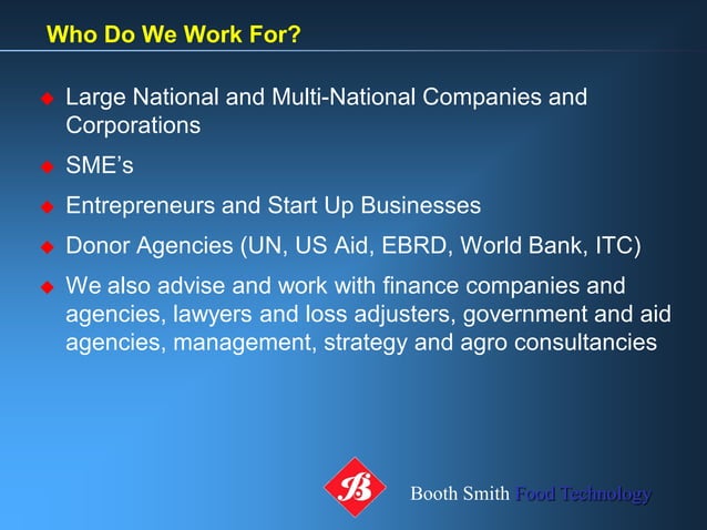 Bsft Food Project Services101104 | PPT