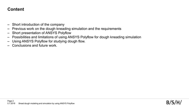 The bread dough modeling and simulation by using ANSYS Polyflow | PDF