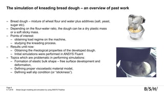 The bread dough modeling and simulation by using ANSYS Polyflow | PDF