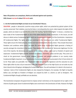 ignou bshf 101 eng assignment 2018-19 | PDF