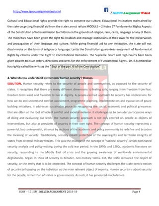 ignou bshf 101 eng assignment 2018-19 | PDF