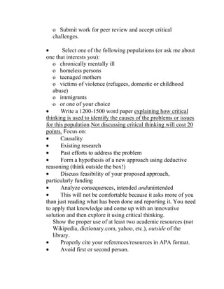 Bshs 302 critical thinking paper how to apply critical thinking skills ...