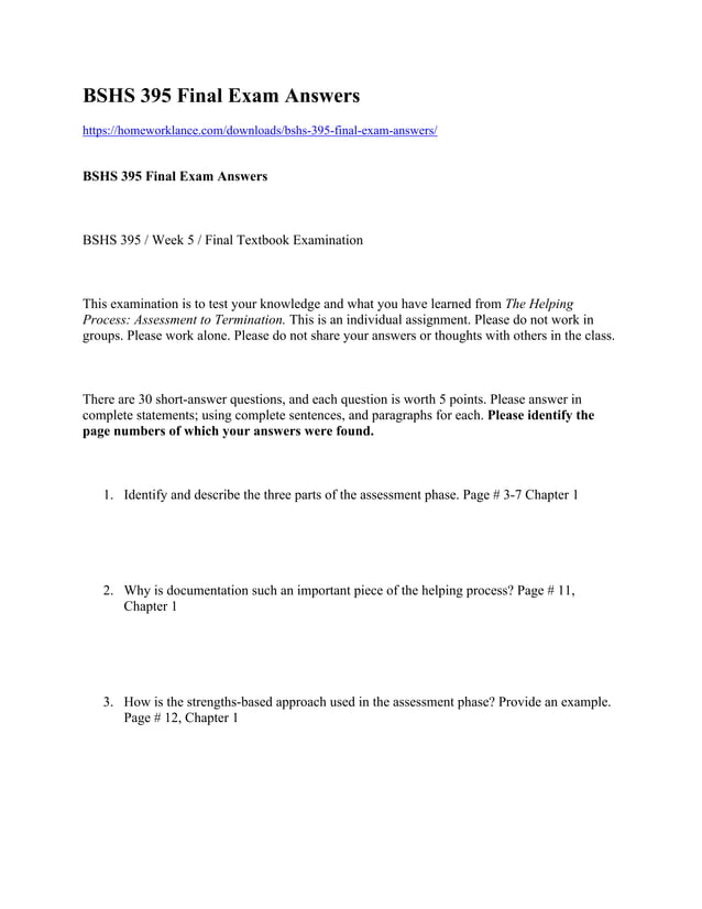 Bshs 395 final exam answers | PDF | Resume Writing and Advice | Job Search