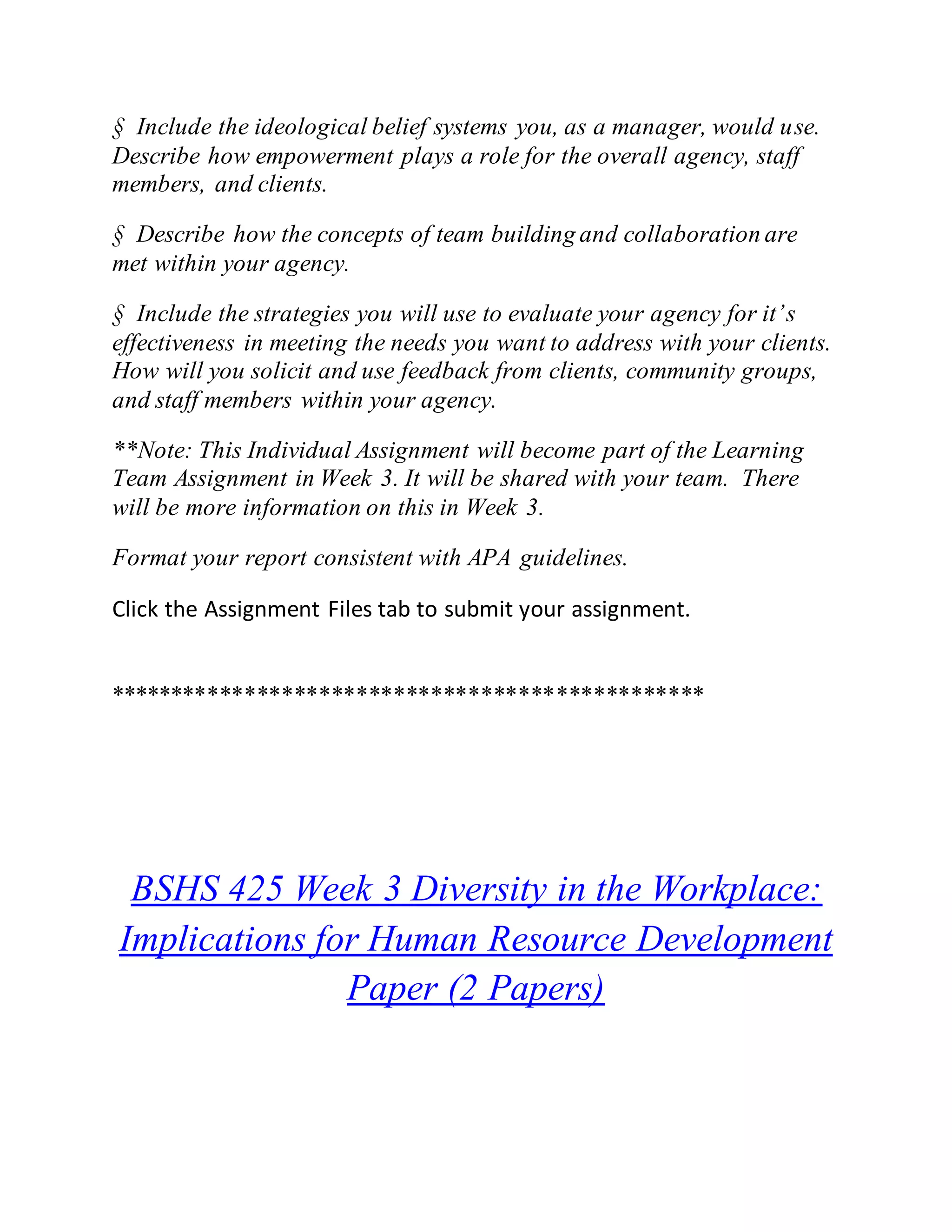 Bshs 425 Effective Communication - snaptutorial.com