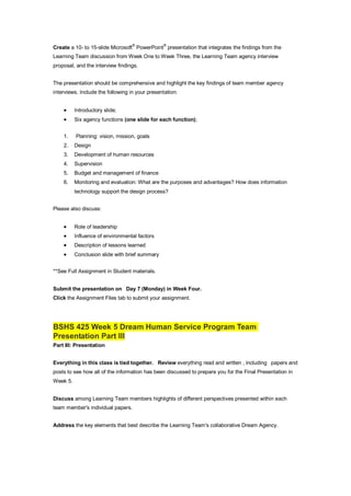 Bshs 425 bshs425 | PDF