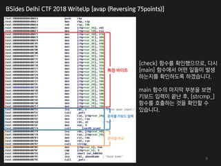 BSides Delhi CTF 2018 [avap (Reversing 75pts)] WriteUp | PPT