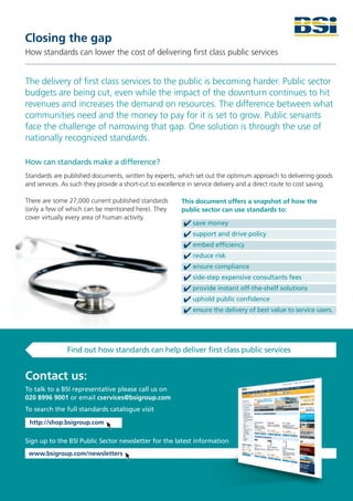 BSI how standards can help the public sector | PDF