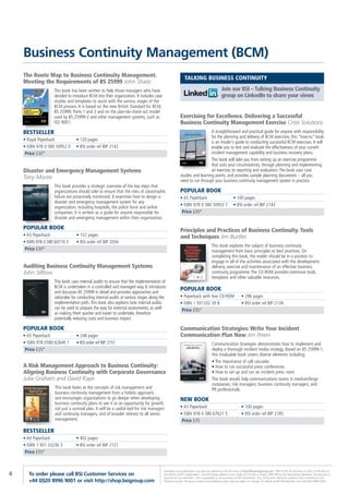 2010 BCM & Risk brochure | PDF