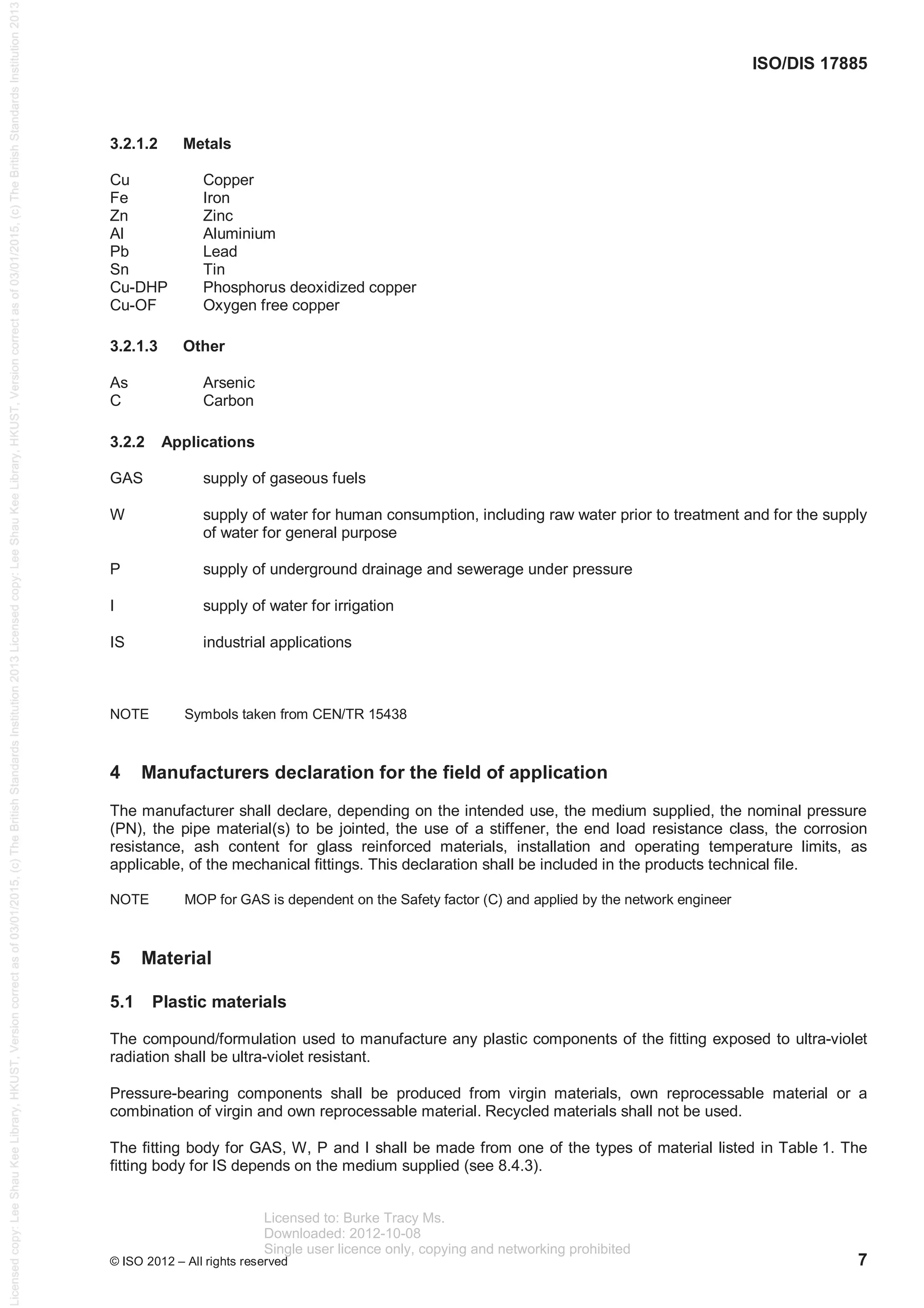 [Bs iso 17885] - plastics piping systems. mechanical fittings for ...