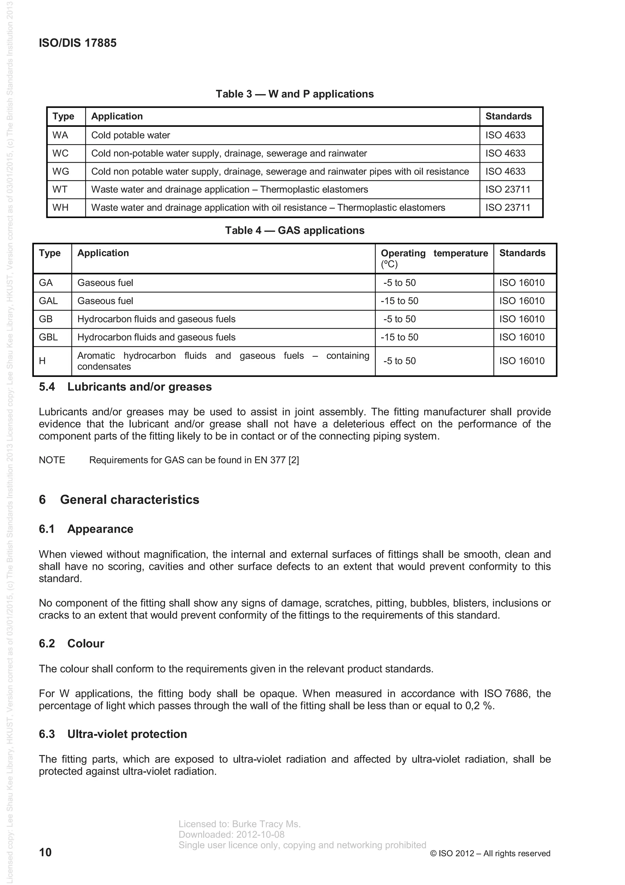 [Bs iso 17885] - plastics piping systems. mechanical fittings for pressure piping systems ...