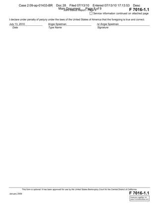 Bonnie - joint status report 7 13-10 | PDF