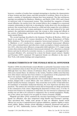 Women Accused of Sex Offenses: A Gender-Based Comparison | PDF | Crime ...