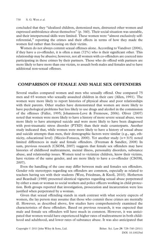 Women Accused of Sex Offenses: A Gender-Based Comparison | PDF | Crime ...