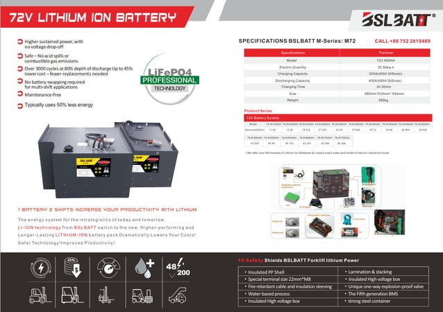 Bslbatt lithium forklift battery catalogue | PDF | Commodities | Economy