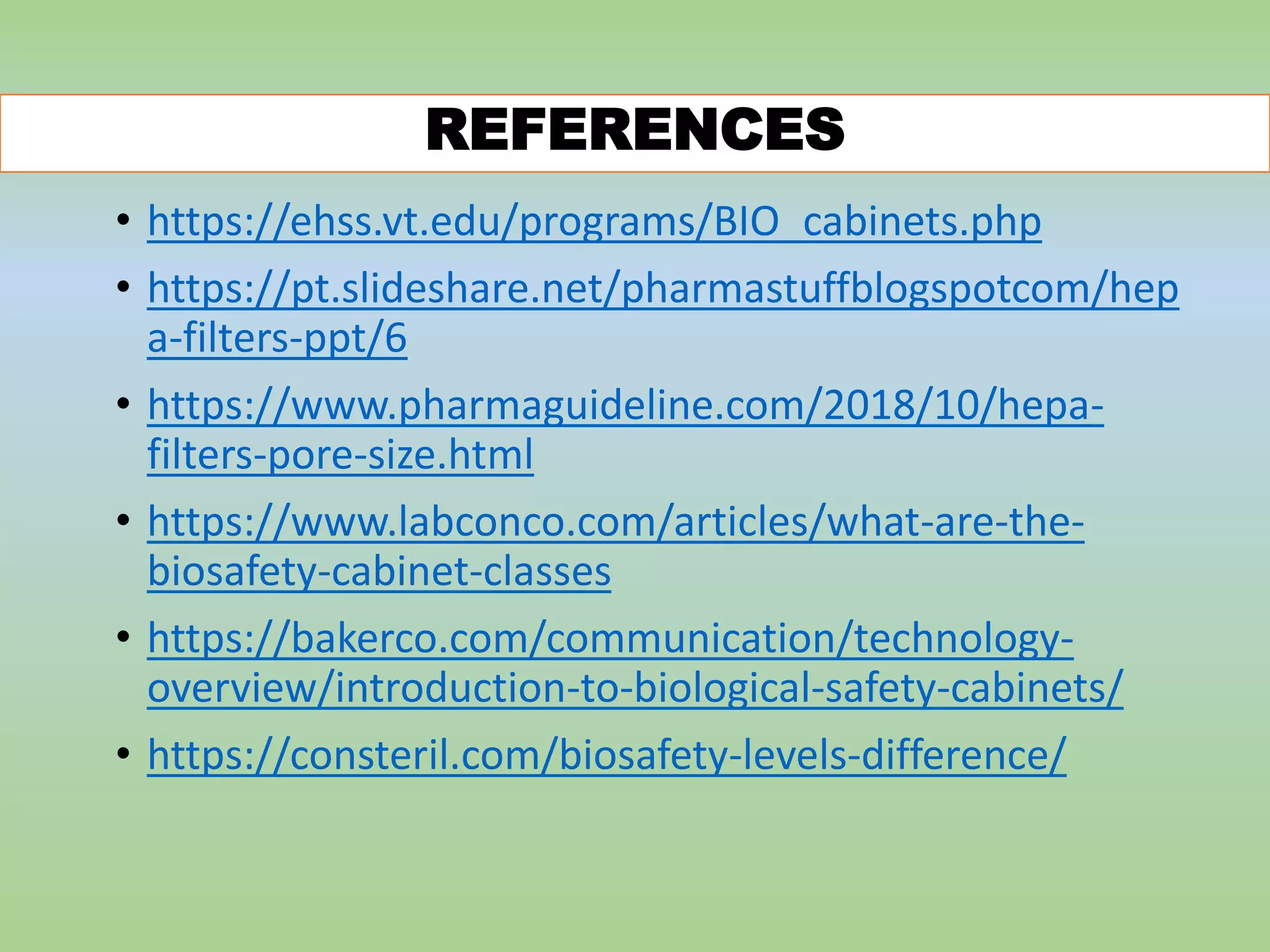 Biological safety cabinets principles | PDF
