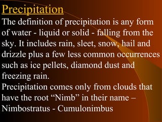 Precipitation Definition