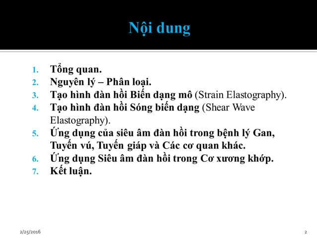 Tổng quan siêu âm đàn hồi và ứng dụng trong cơ xương khớp, Bs Liêm | PDF